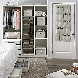 Simplify Boho Large Storage Box | Foldable | Collapsible | Flip Top Lid | Bedroom & Closet Organization | Clothes | Toys | Grey