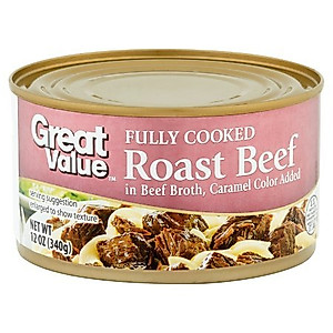 Great Value Roast Beef in Beef Broth, 12 oz (Pack of 2)