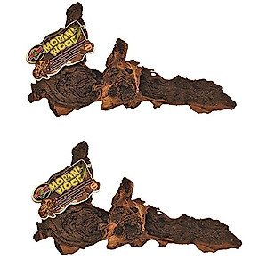 (2 Pack) Zoo Med Reptile Mopani Wood for Aquariums, Size: Medium (2" H x 6" W x 22" L)