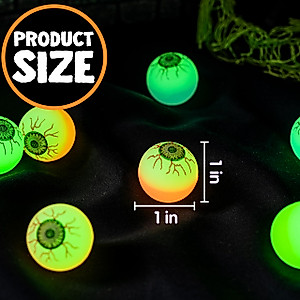JOYIN 36 PCS Halloween Glow Eyeball Bouncy Ball, Glow in The Dark Bouncing Balls for Halloween Party Favors, Glowing Bounce Ball for Party Decorations, School Classroom Game Prizes Kids Gift