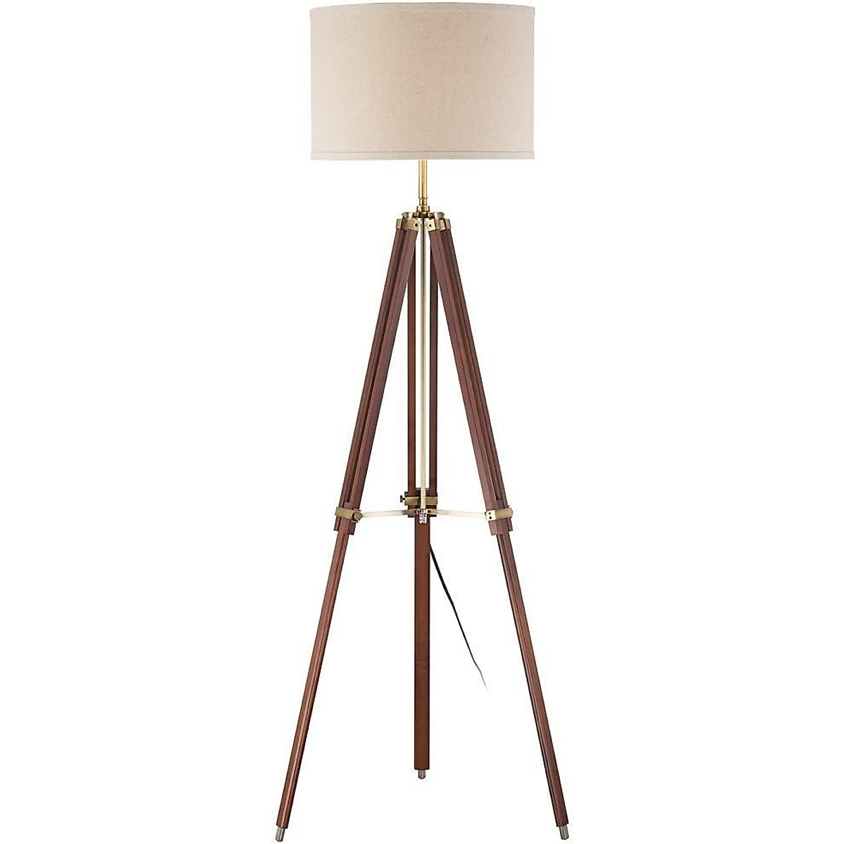 Cherry Finish Wood Surveyor Tripod Floor Lamp