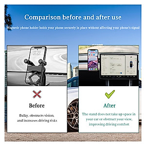 Dickno Car Phone Mount, 90 Degree Rotatable Magnetic Cell Phone Holder with Strong Magnet, Foldable Invisible Smart Phone Mount, Universal Vehicle Interior Accessories for All Phones (Black)