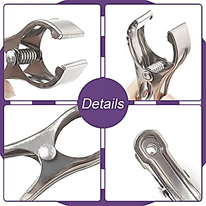 proturbo 50PCS Stainless Steel Greenhouse Clamps 2inch Greenhouse Clips Heavy Duty Garden Clips Windproof Strong Grip to Hold Down The Plant Cover or Shade Cloth on Garden Hoops or Greenhouse Frame
