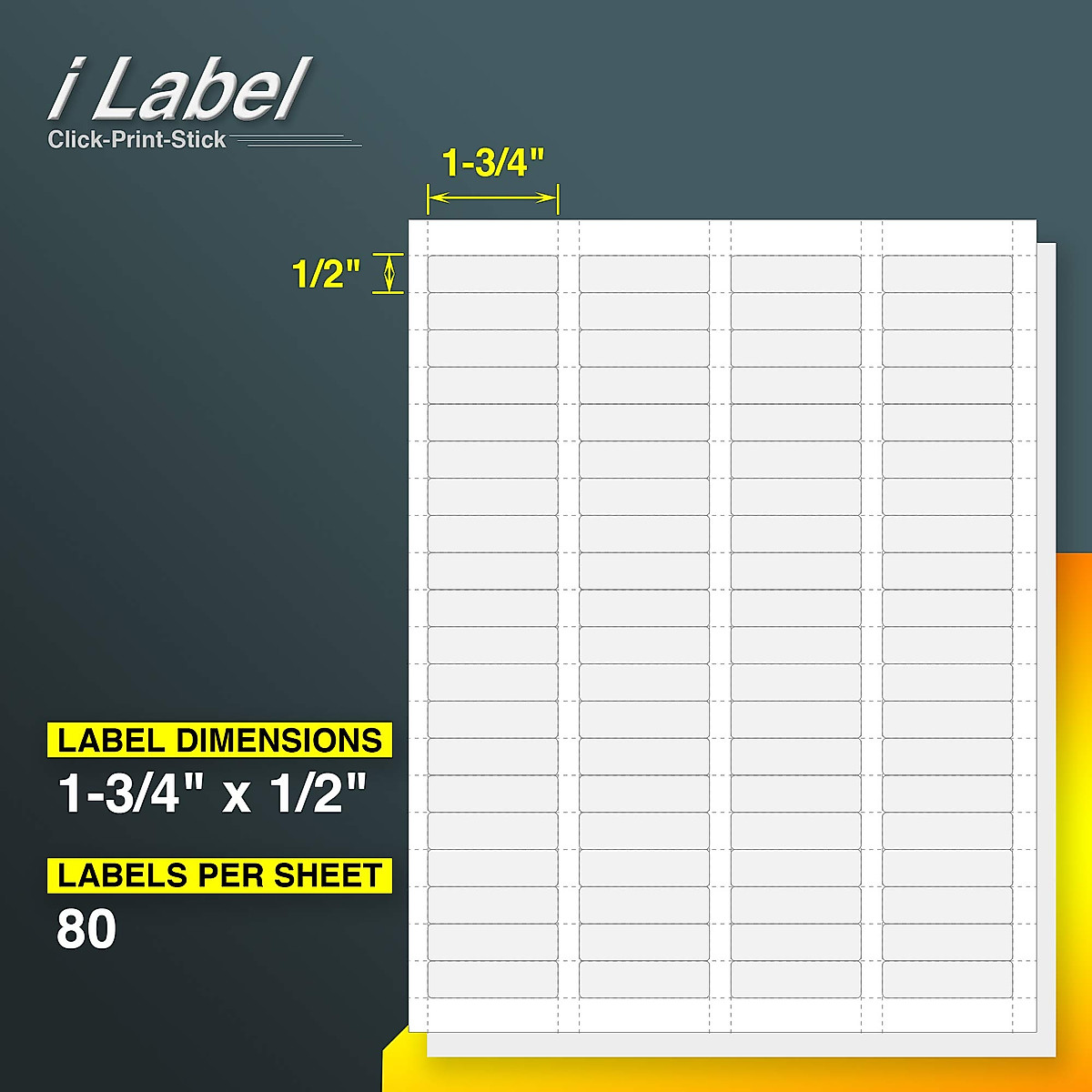 80UP 1.75" x 0.5" Return Address Labels for Laser & Inkjet Printers[100 Sheets,8000 Labels]