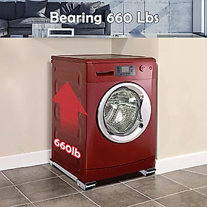 Universal Extendable Furniture Appliances Rollers, Strong Mover Tools with 24 Roller & Brake Equipment Strong Base for Washing Machines Refrigerators Dryers Bearing 600LB