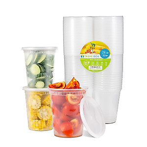 Plastic Food Storage Containers 2oz-100sets+32oz-24sets