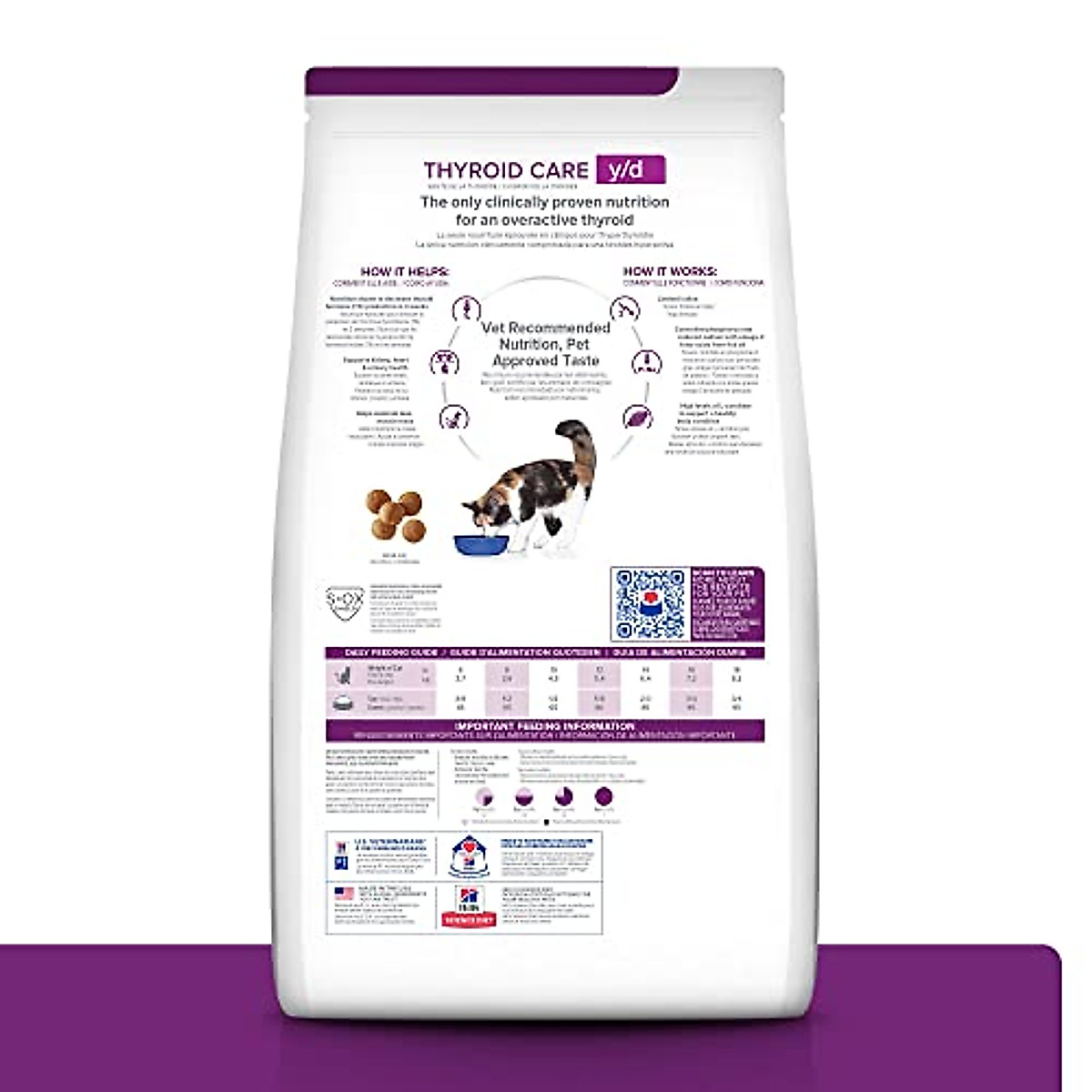 Hill's Prescription Diet y/d Thyroid Care Dry Cat Food, Veterinary Diet, 4 lb. Bag