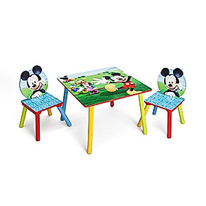Delta Children Kids Table and Chair Set (2 Chairs Included) - Ideal for Arts & Crafts, Snack Time, Homeschooling, Homework & More, Greenguard Gold Certified, Disney Mickey Mouse