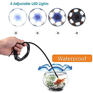 SunshineFace Industrial Endoscope Borescope Inspection Camera, HD USB Endoscope 7mm Lens 6 LED Lights Support MicroUSB Type-C USB Interface