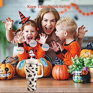 4 PCs Straw Covers Amreich Straw Cover for Stanley Cup, Silicon Straw Topper Straw Cap for Stanley 30oz & 40oz cup and Yeti Cup, Halloween Straw Cover Derocations