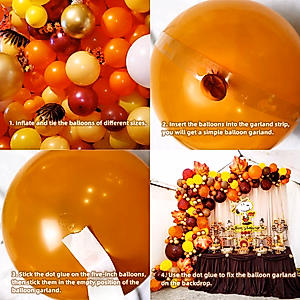 141Pcs Fall Balloon Arch Garland Kit-with Burnt Orange Burgundy Brown Yellow Gold Balloons Maple Leaves for Thanksgiving Friendsgiving Autumn Party Supplies Birthday Baby Shower Decorations