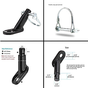 Bicycle Trailer Hitch Coupler Mount Attachment, MASO-AUTO Bike Rear Racks Axle Steel Adapter Replacement Cycling Accessory for Dog Kids Cargo