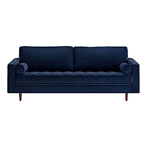 Inmod Matilde Velvet Sofa, Sapphire Blue