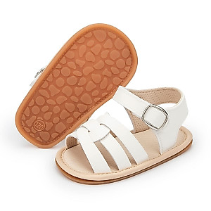 Sawimlgy Baby Girls Boys Sandals Summer Shoe Rubber Sole PU Leather Mesh Infant Toddler First Walkers Princess Dress Outdoor Shoes