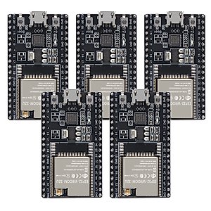 DWEII 5PCS ESP32-DevKitC Core Board ESP32 Development Board ESP32-WROOM-32U ESP32 WROOM-32 WLAN WiFi Bluetooth Microcontroller Development Board Compatible with Arduino and Raspberry Pi
