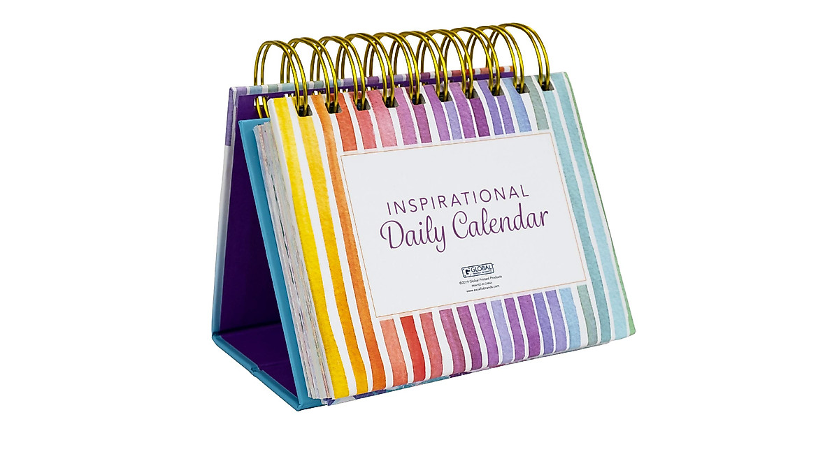 Inspirational Perpetual Daily Calendar - Rainbow Stripe