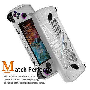 Miimall Compatible for ROG Ally Case, Shock-Absorption Anti-Slip&Scratch Slim Cover with Kickstand Military Grade Protector Case for Asus ROG Ally Handheld Game 2023 Accessories-White