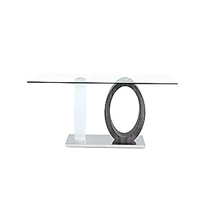 Global Furniture USA White/Grey Dual Oval Base Dining Table