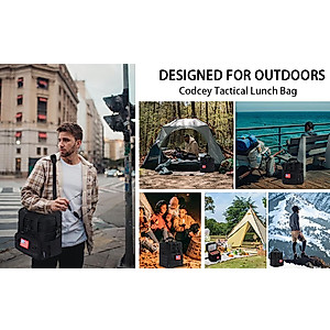 Codcey Tactical Lunch Box for Men Heavy Duty Insulated Lunch Bags for Adults Expandable Double Deck Leakproof Large Lunch Bag Cooler for Work Picnic Travel,19L(Black)