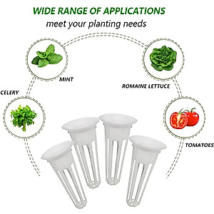 HTCWMD 50 Pack Grow Baskets Hydroponics Seed pods Basket Compatible with aero Garden Grow Sponge Starter pods，White