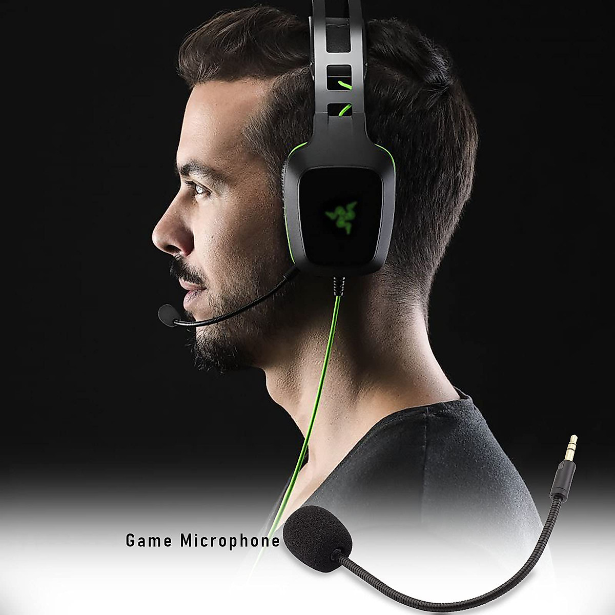 Electra V2 Mic Replacement, Replaceable 3.5mm Game Microphone Gooseneck Mic Boom for Razer Electra V2 USB 7.1 Surround Sound Gaming PS4 Xbox One Nintendo Switch Computer PC Headphones Headsets