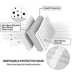 100 Pcs Disposable Face Cover 3-Ply Filter Non Medical Breathable Earloop Face Masks (Black)