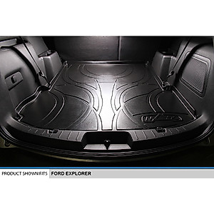 SMARTLINER All Weather Custom Fit Cargo Trunk Liner Floor Mat Behind 2nd Row Black Compatible with 2011-2019 Compatible with Ford Explorer