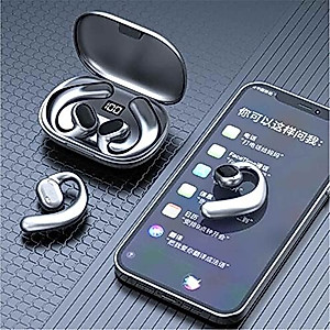 TOPUUTP Open Ear Headphones with Earhooks Wireless Earbuds Bluetooth Headset Not in The Ear Ows Sports Headset 9D Surround Sound Noise Canceling Hanging Ear Type Long Battery Life