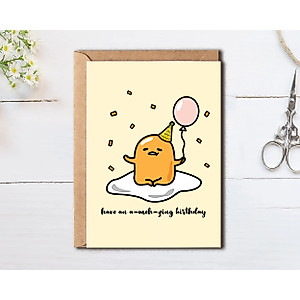 OystersPearl Have An A-Meh-Zing Birthday - Funny Birthday Card - Gudetama Card - Lazy Egg - Birthday Card - Cute Egg Card - Egg Birthday Card - Cute Birthday Card 2, 5 x 7 inches