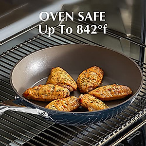 Rockurwok 6 Pcs Ceramic Nonstick Cookware Set, Durable Pots and Pans Set, Inducton, Dishwasher & Ovens Safe, Free of PFAS & PTFE, Sapphire Blue