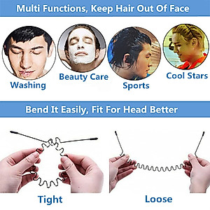 bodbop Metal Hair Band for Men Headband Mens Hair Bands Unisex Fashion Headbands Sports Hairband Head Band Hair Hoop for Women With Non Slip Wavy Teeth, Black