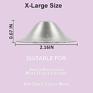 Boboduck The Original Silver Nursing Cups - X-L Size Nipple Shields for Nursing Newborn, 999 Carat Silver Nipple Covers for Breastfeeding