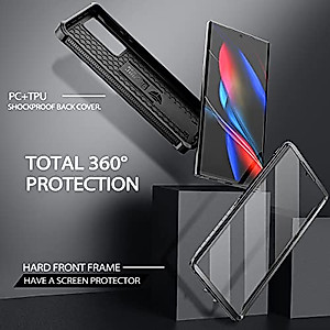 Dexnor for Samsung Galaxy Note 20 Ultra 5G Case, [Built in Screen Protector and Kickstand] Heavy Duty Military Grade Protection Shockproof Protective Cover for Samsung Galaxy Note 20 Ultra Black