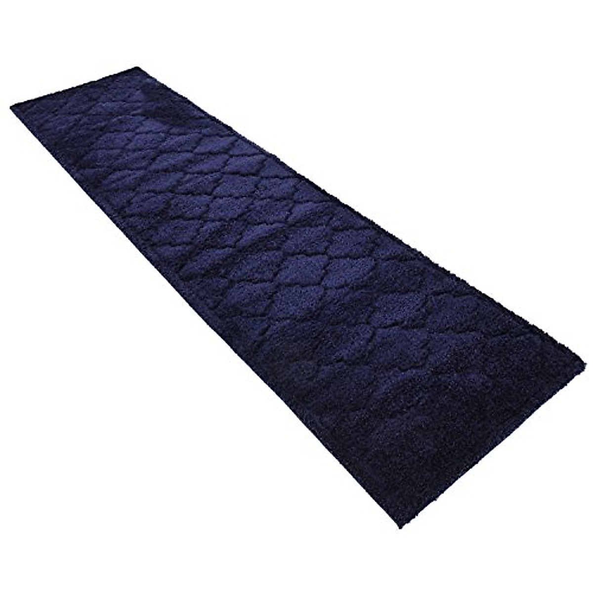 Unique Loom Trellis Shag Collection Plush Geometric Modern Moroccan Lattice Navy Blue Runner Rug (2' 7 x 10' 0)