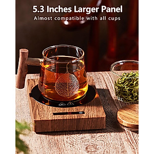 Mug Warmer, 200W Coffee Mug Warmer for Desk with Temperature Display, Candle Warmer for Large Jar, 5 Modes(113℉-212℉), 12h Timer, Ideal Coffee Gifts for Festival Birthday Women Men Mom Dad Grandma