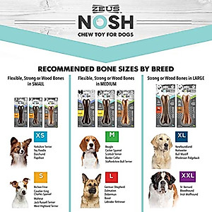 ZEUS Nosh Timber Wood Dog Chew Bones, Dog Chew Toys, Long Lasting Dog Bones for Small Dogs, Natural Wood, Large