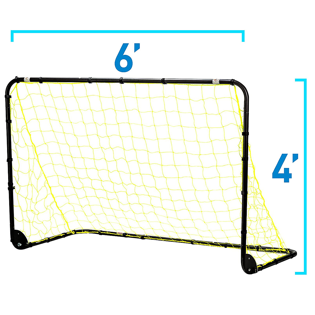 Franklin Sports Premier Steel- Folding Backyard Soccer Goal with All Weather Net - Kids Backyard Soccer Net - Easy Assembly - 6'x4' - Black