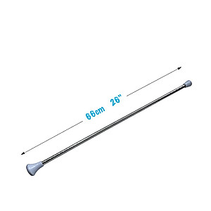 Dasiyoki 26-inch Twirling Baton Spinning Dance Baton Metal Rhythmic Gymnastics Conducting Batons for Child in Majorette-Complete with 1 Dance Ribbon Rainbow Streamer (White,1 Pack)