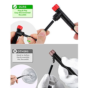 Landtouch Drip Irrigation System, Garden Watering System with Adjustable Drip Emitters Misting Sprinkler, Efficient Sprinkler System Kit for Flower Bed, Raised Bed, Greenhouse, Lawn