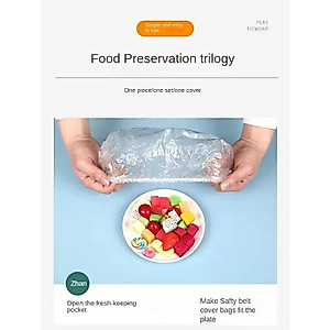 Fresh Stretch Fresh Keeping Bags PE Cling Film Bags Reusable Elastic Food Bowl Lids Kitchen Supplies for Food Fruit Vegetable Meat Preservation (200pcs)