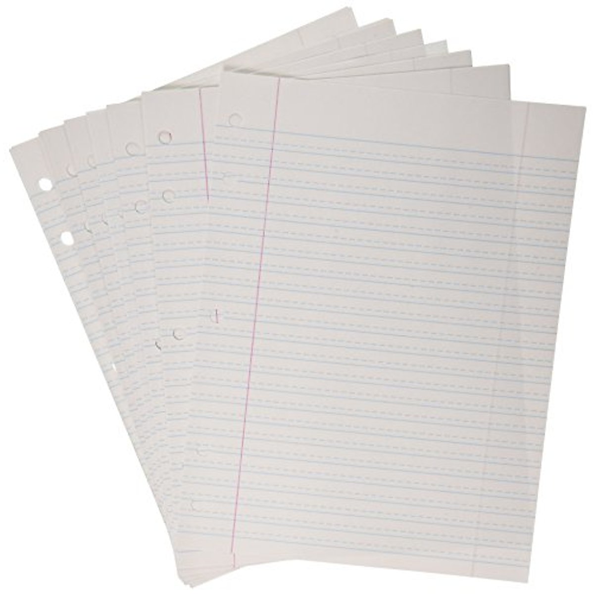 School Smart 85243 Cursive Ruled Notebook Paper with Margin - 8 in x 10 1/2 in - Ream of 500 - White - 085243
