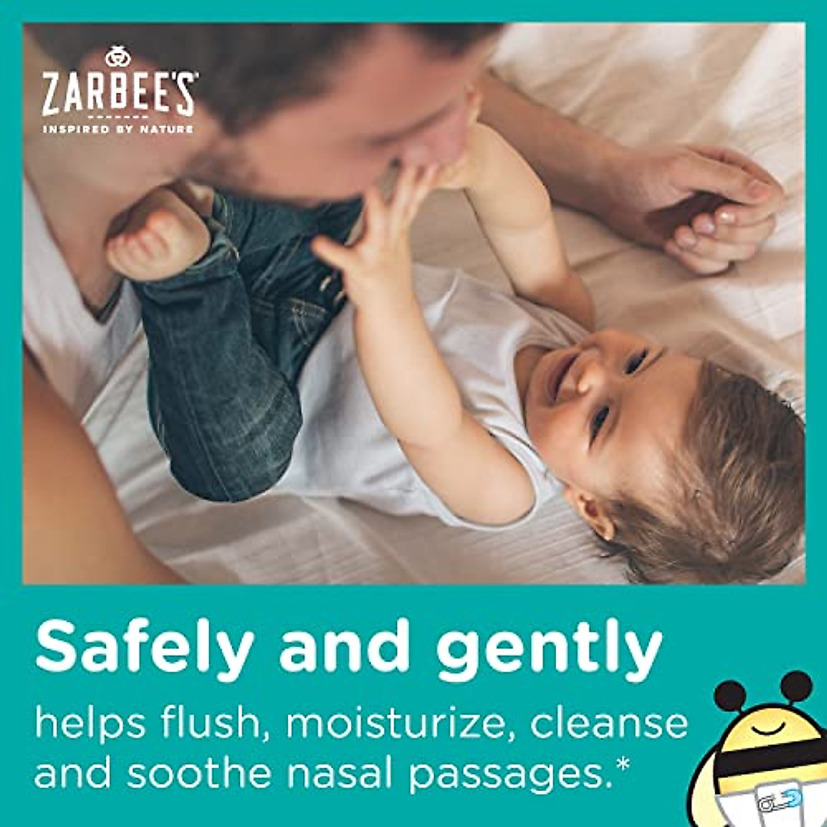 Zarbee's Baby Nasal Saline Spray, Soothing Sterile Mist with Aloe, Newborns & Up, Cleansing Nose Relief, 3Fl Oz