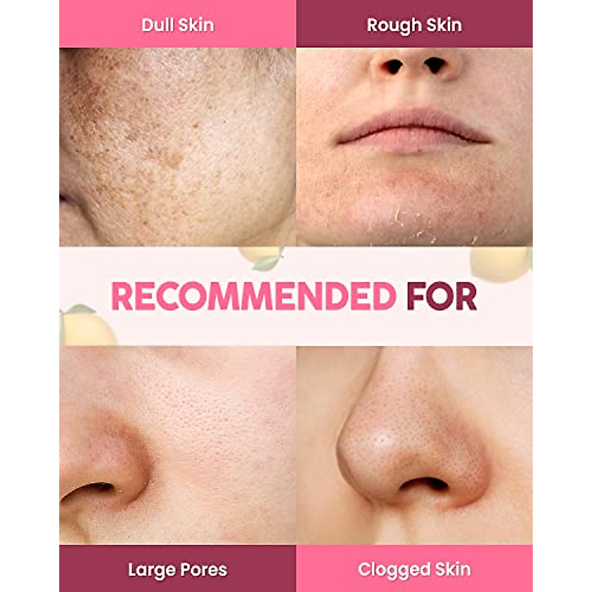 Glam Up Brightening Pink Lemon Clay Mask | Vegan Facial masks, Brightening Pink Clay Mask for Dark Spots | Gentle Exfoliating Hydrating Face Masks Skin care, Pore Cleansing Blackhead remover - (125ml/4.23 Oz)