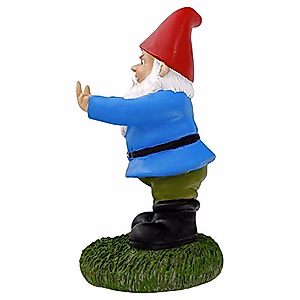 Gnometastic The Middle Finger Gnome, 8.45" Tall - Original Double Bird Garden Gnome Statue - Outdoor Funny Gnome Decoration and Lawn Ornament