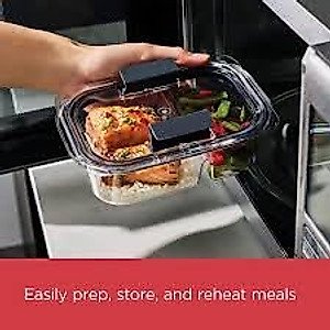 Brilliance Food Storage Rubbermaid Containers, 3.2 Cups, BPA Free, Airtight Lids, Ideal for Lunch, Meal Prep & Leftovers, Set of 2