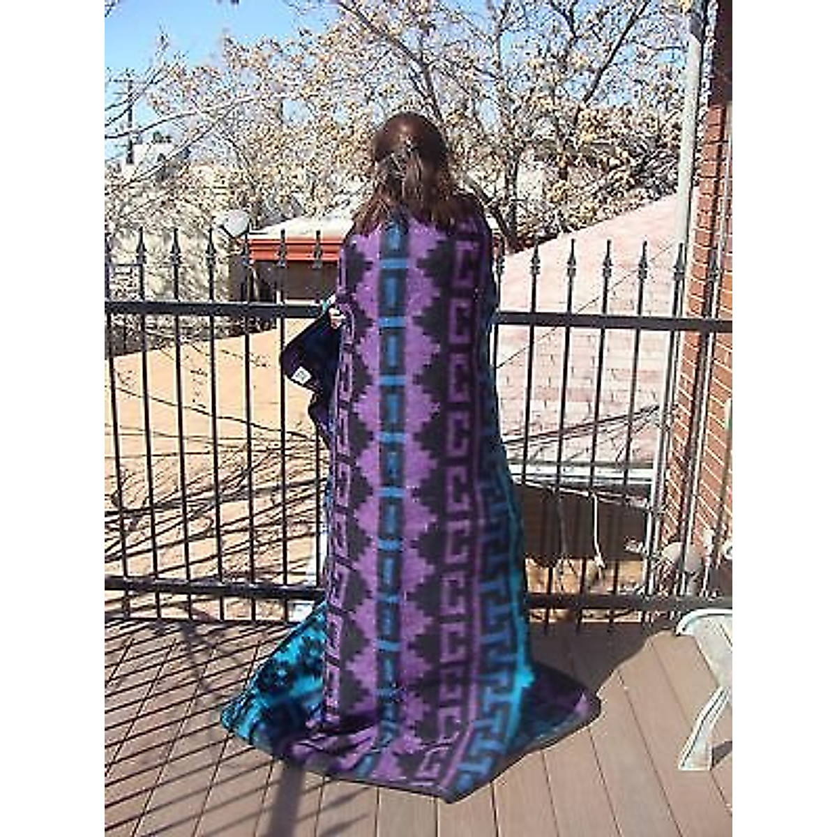 Wholesale Pack Three Blanket Throw Geometric Brushed Alpaca Recycled Wool Fibers