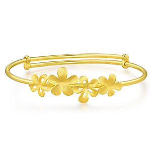 CHOW SANG SANG Chinese Wedding Collection 999.9 24K Gold Price-by-Weight 9.73g Gold Floral Bangle for Women 89224K