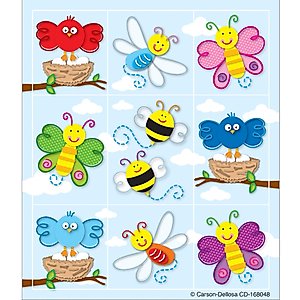 Carson Dellosa Education Spring Stickers | 1-inch x 1-inch, 216ct, Multi, Model:168048