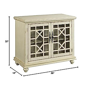 Martin Svensson Home Elegant TV Stand, 38 in x 32 in (W x H), Antique Cream White