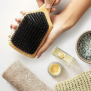 Mens Hair Brush, Hair Brushes for Women, Paddle Brush, Boar Bristle Hair Brush for Wet Dry Hair Smoothing Massaging Detangling, Everyday Brush Enhance Shine